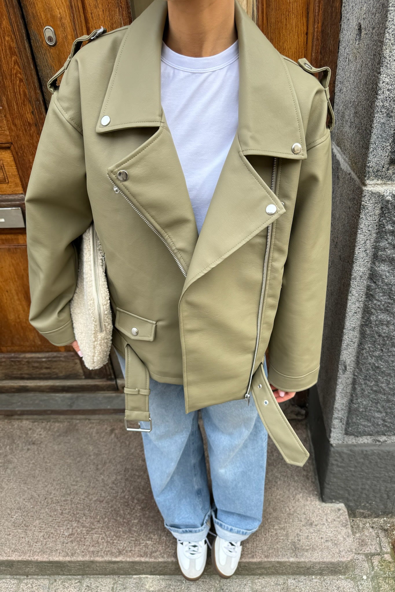 NMPaulina Oversize Biker Jacket - Mermaid – en.byic.com