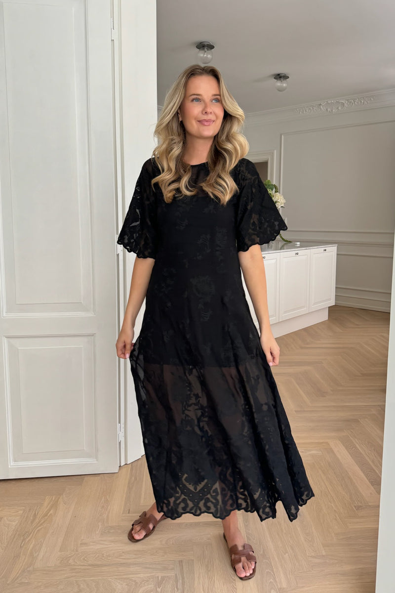 EllinorIC Lace Long Dress - Vintage Black